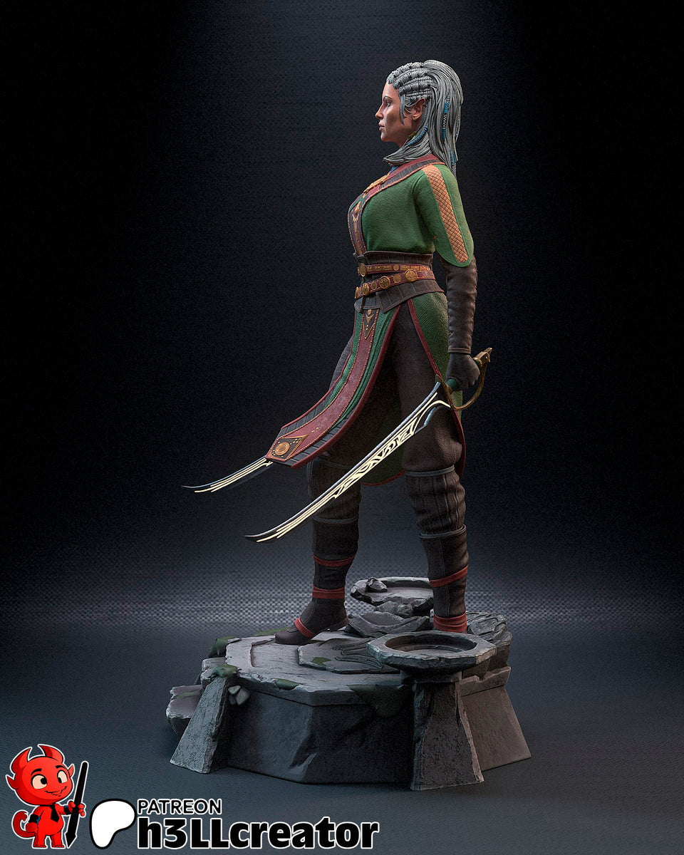 Unpainted figurine - Jaheira - Baldur's Gate – Daëlys Art